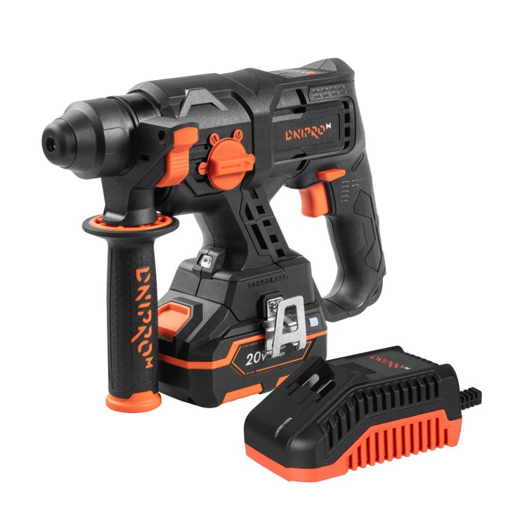 Акційний набір: Акумуляторний перфоратор Dnipro-M DHR-201BC Compact + Акумуляторна батарея BP ...