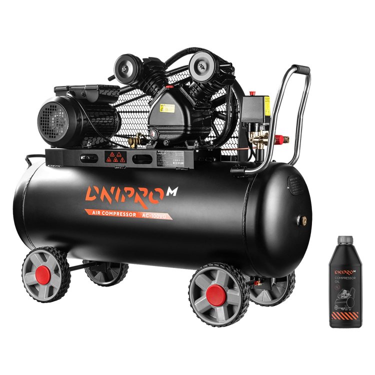 ᐅ Компрессор воздушный Dnipro-M AC-100 VG + Масло • Купить в Украине