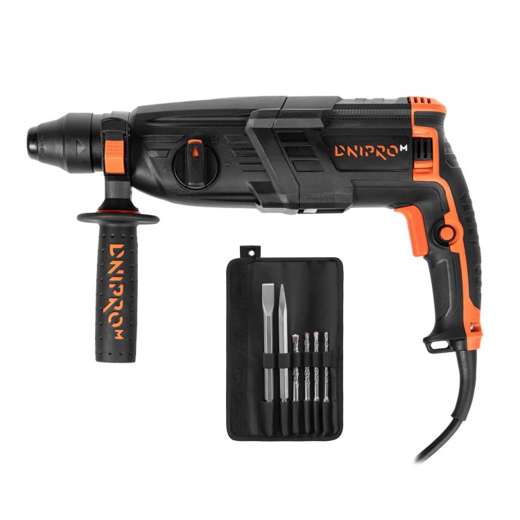 Акційний набір: Перфоратор прямий Dnipro-M RH-12 + Набір бурів та зубил 6 шт. • Купити в Україні